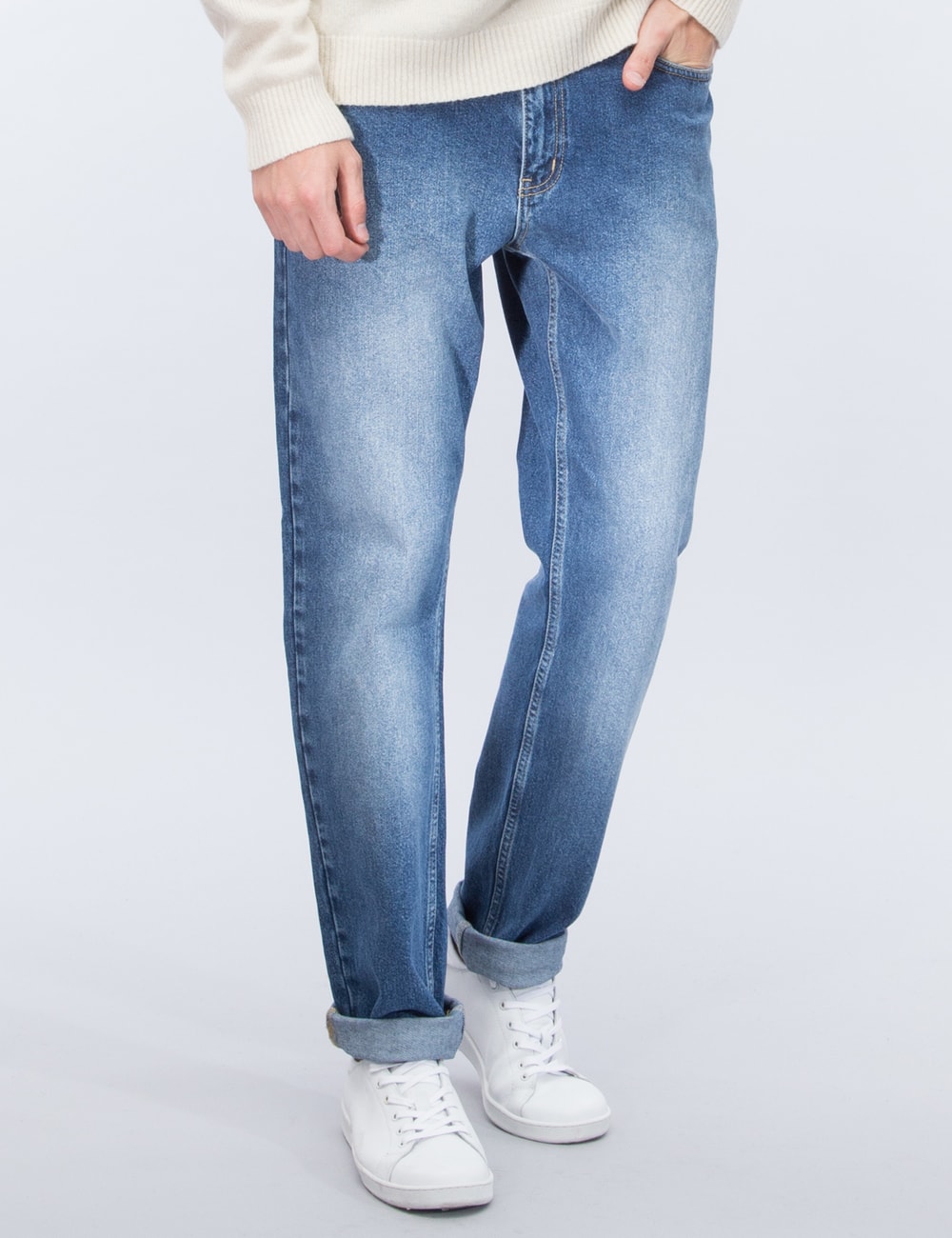 Wood Wood - Wes Classic Blue Vintage Jeans | HBX