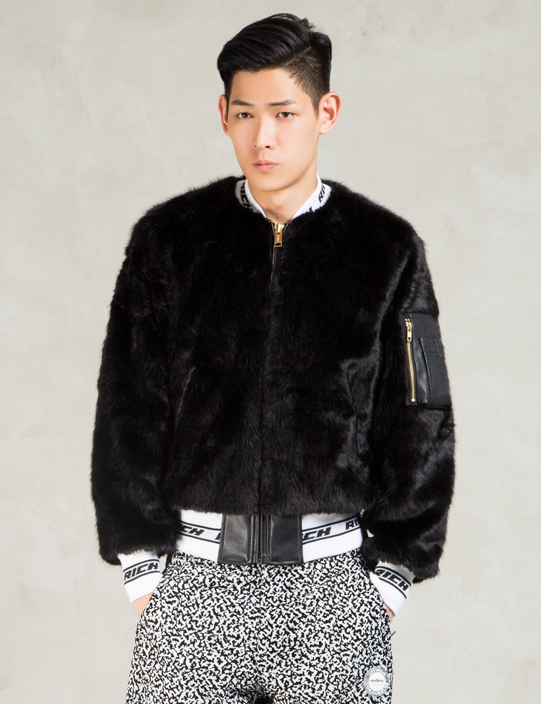 Joyrich - Black Rich Band Fur Jacket | HBX - Globally Curated Fashion ...