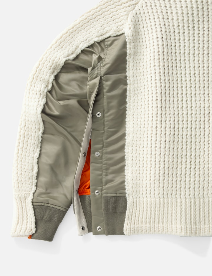Sacai - Nylon Twill Mix Knit Blouson | HBX - Globally Curated Fashion and Lifestyle by Hypebeast