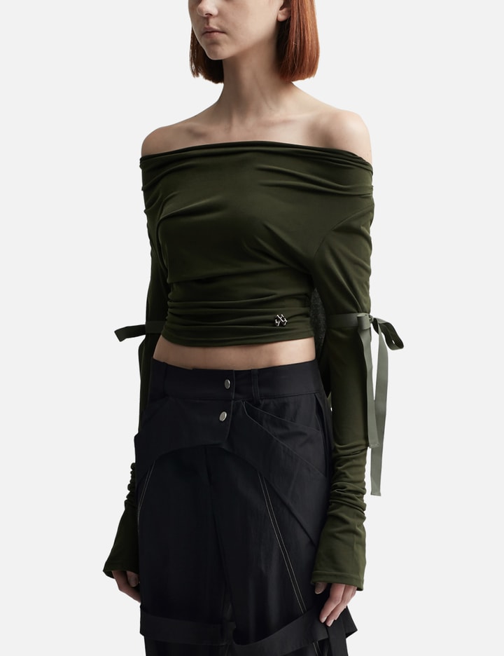 LEEY - HOODIE RIBBON DRAPE TOP | HBX - Globally Curated Fashion and ...