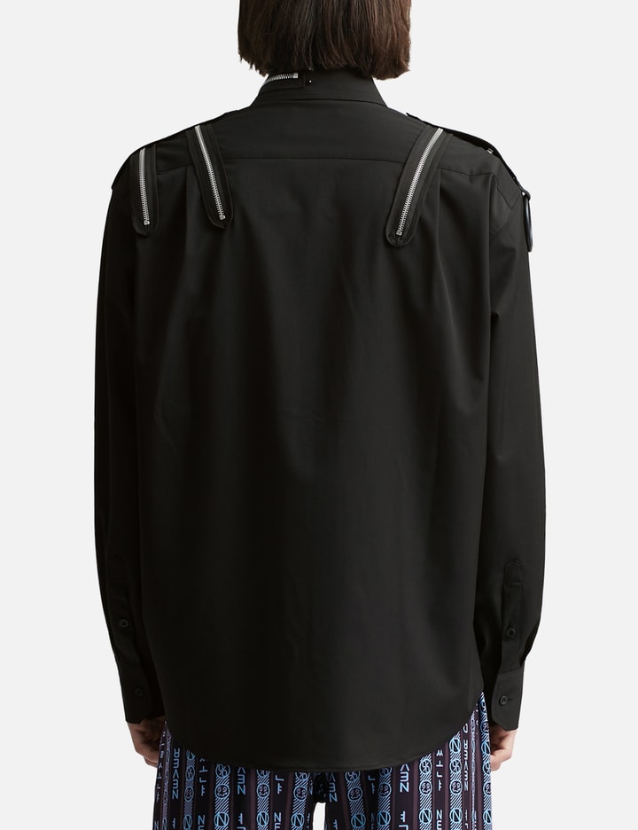 99%IS- - 80's Hard Core Stretch Cut Out Zipper Shirt | HBX