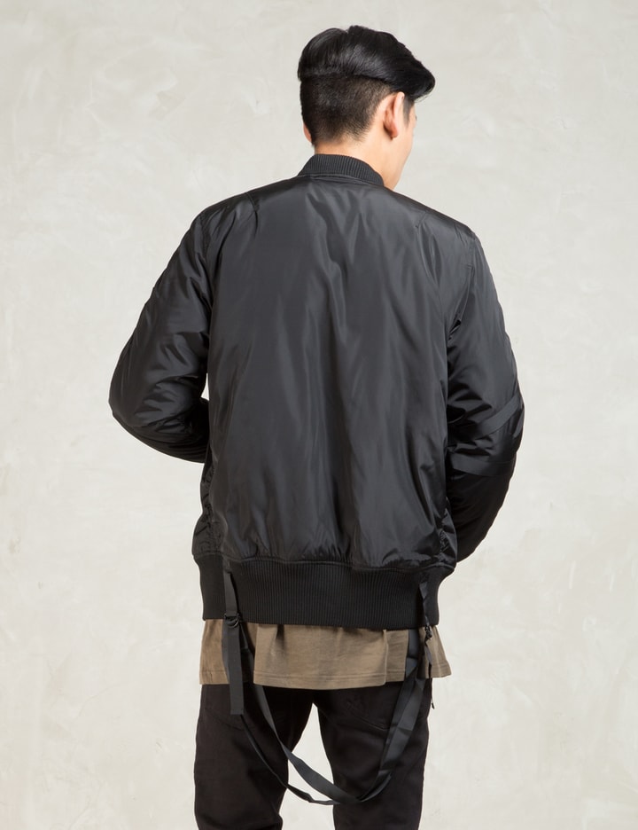 Stampd - Black Strapped Bomber Jacket | HBX - Globally Curated Fashion ...