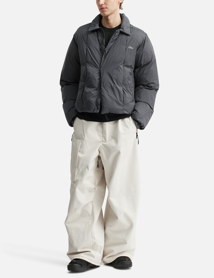 Dime Pleated Puffer - Charcoal insulated puffer with pleated panels and ...