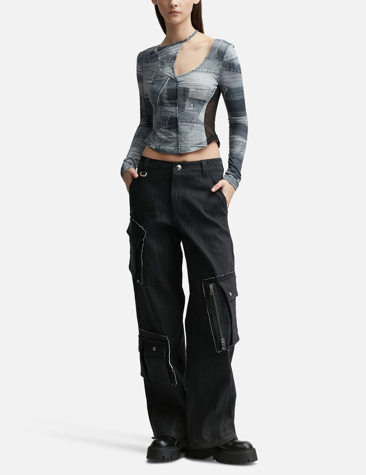 Andersson Bell - MULINA CRINKLE DENIM CARGO PANTS | HBX