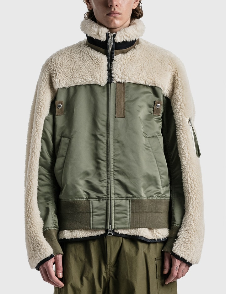Sacai - Faux Shearling Nylon Twill Blouson | HBX - Globally Curated Fashion and Lifestyle by ...