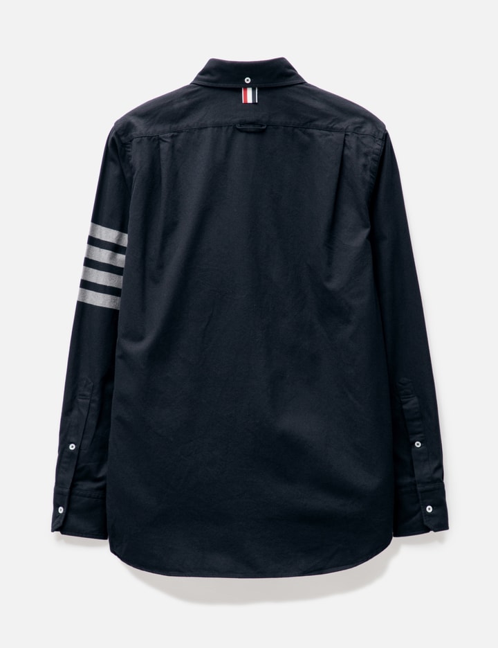 Thom Browne - Solid Flannel Shirting 4-Bar Nametag Straight Fit Shirt | HBX
