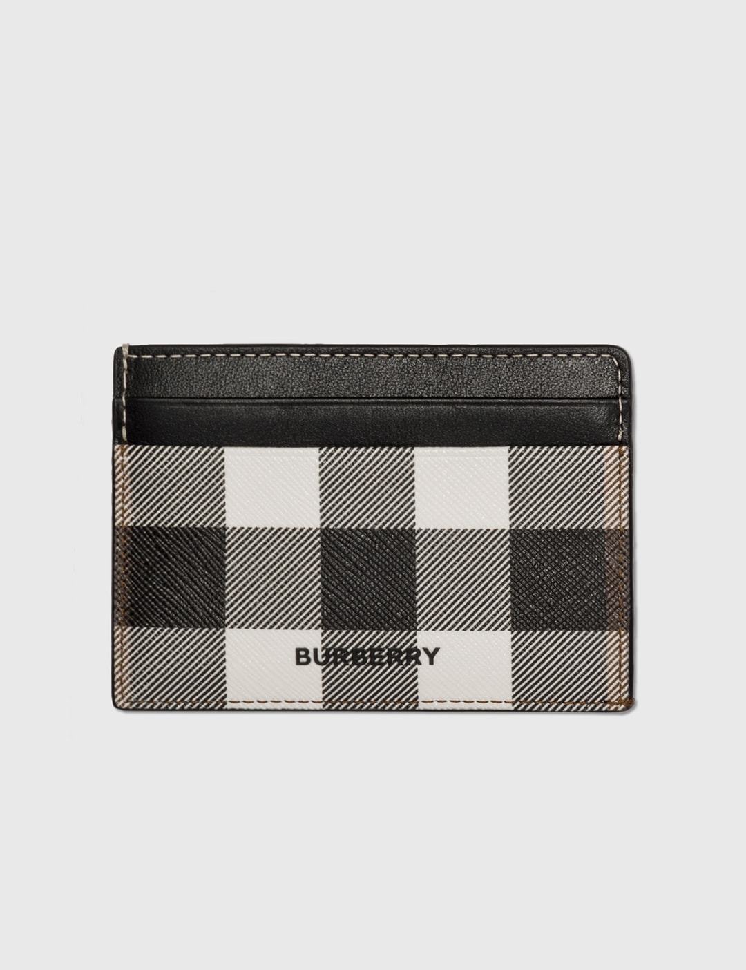 Burberry - Check Print And Leather Card Case | HBX