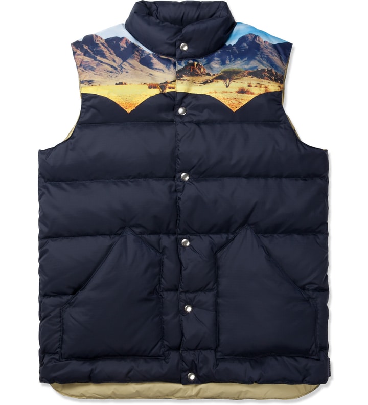 Penfield - Navy Mojave Yoke Down Vest | HBX - Globally Curated Fashion ...