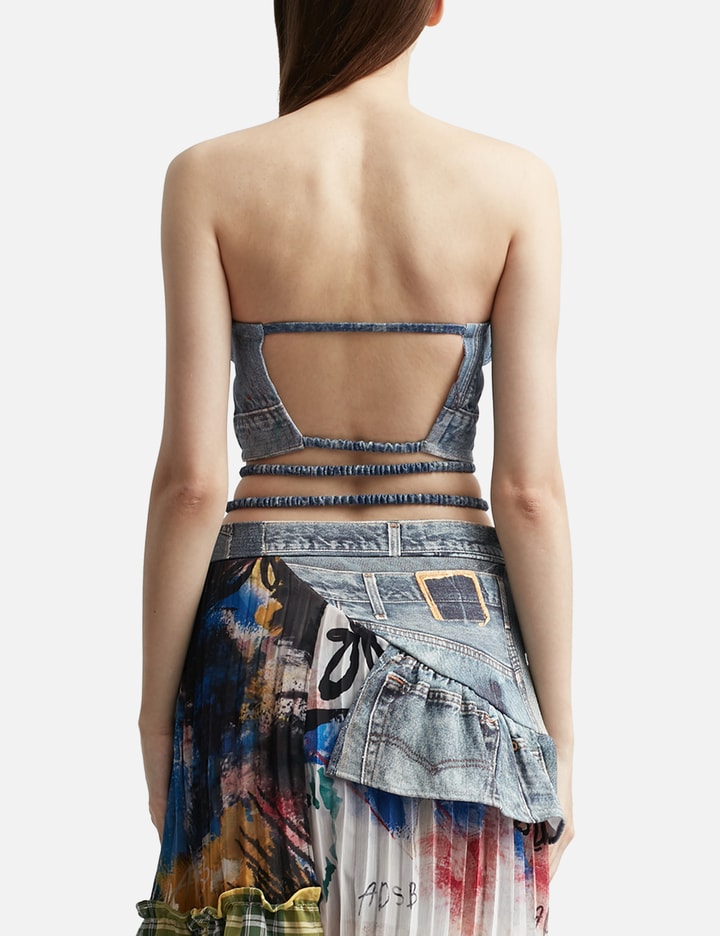 Andersson Bell - ARINA DENIM PLAY BACKLESS BUSTIER | HBX