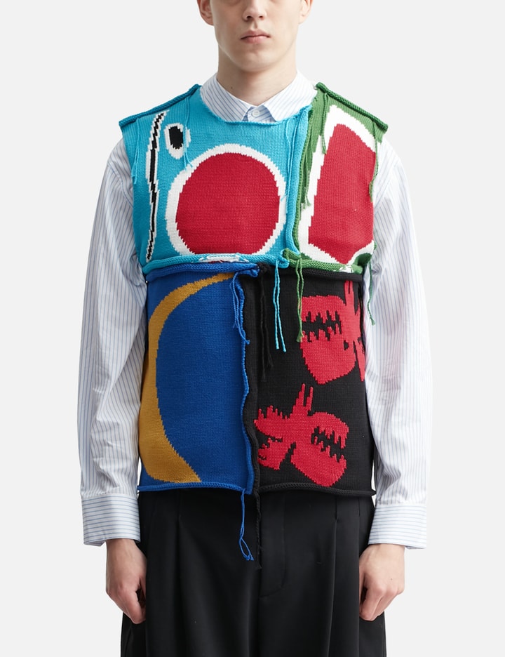Charles Jeffrey Loverboy - PATCH CABLE KNIT VEST | HBX