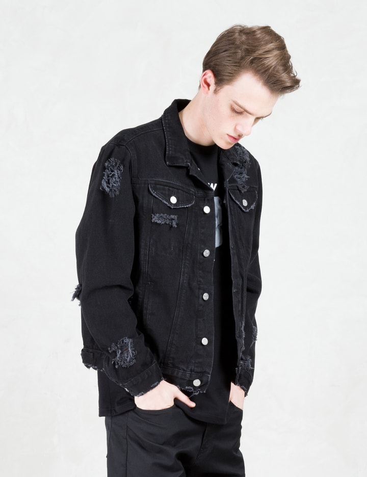 Misbhv - Regular Damaged Denim Jacket | HBX - Globally Curated Fashion and Lifestyle by Hypebeast