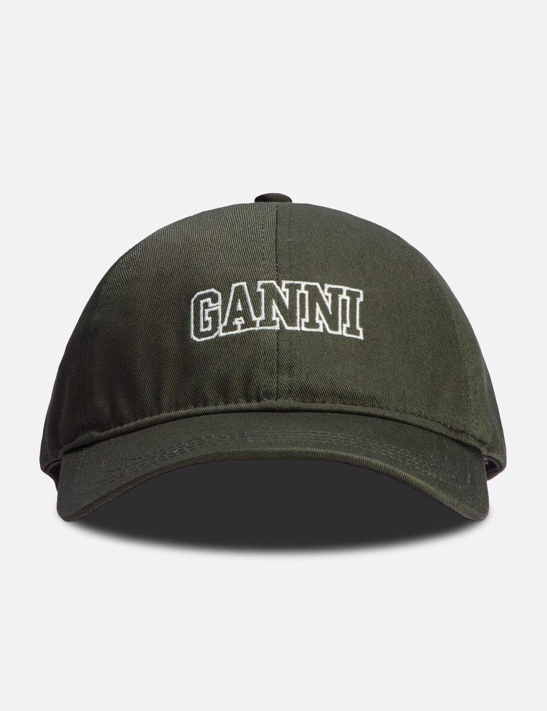 Ganni - Green Embroidered Logo Cap | HBX