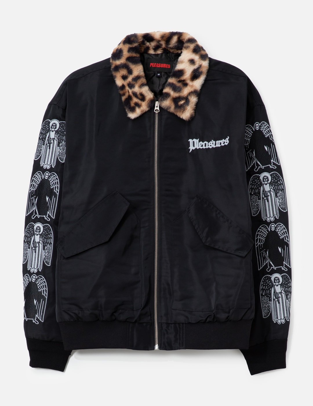 Pleasures Angel Demon Flight Jacket - Black flight jacket with leopard ...