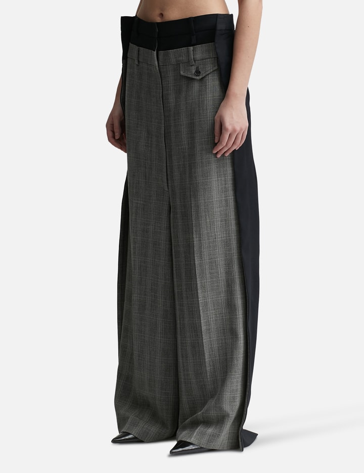 pushBUTTON - Check Side Folded Wide Pants | HBX
