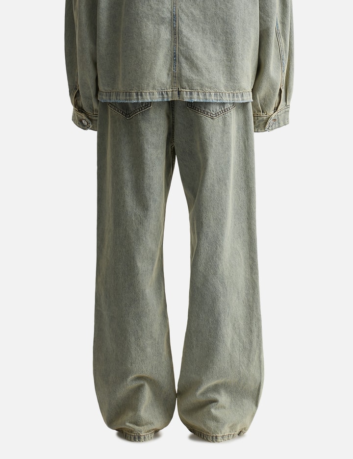 CODA - Indigo Acid Washed Distressed Extended Cut Flared Jeans | HBX