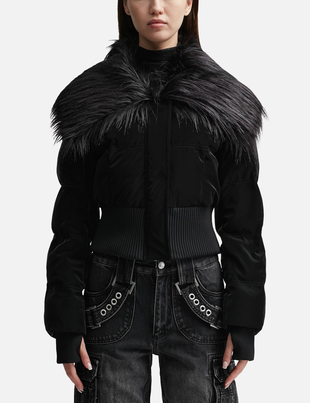 Misbhv - Velvet Latex Cropped Puffer Jacket | HBX - HYPEBEAST 為您搜羅全球潮流時尚品牌