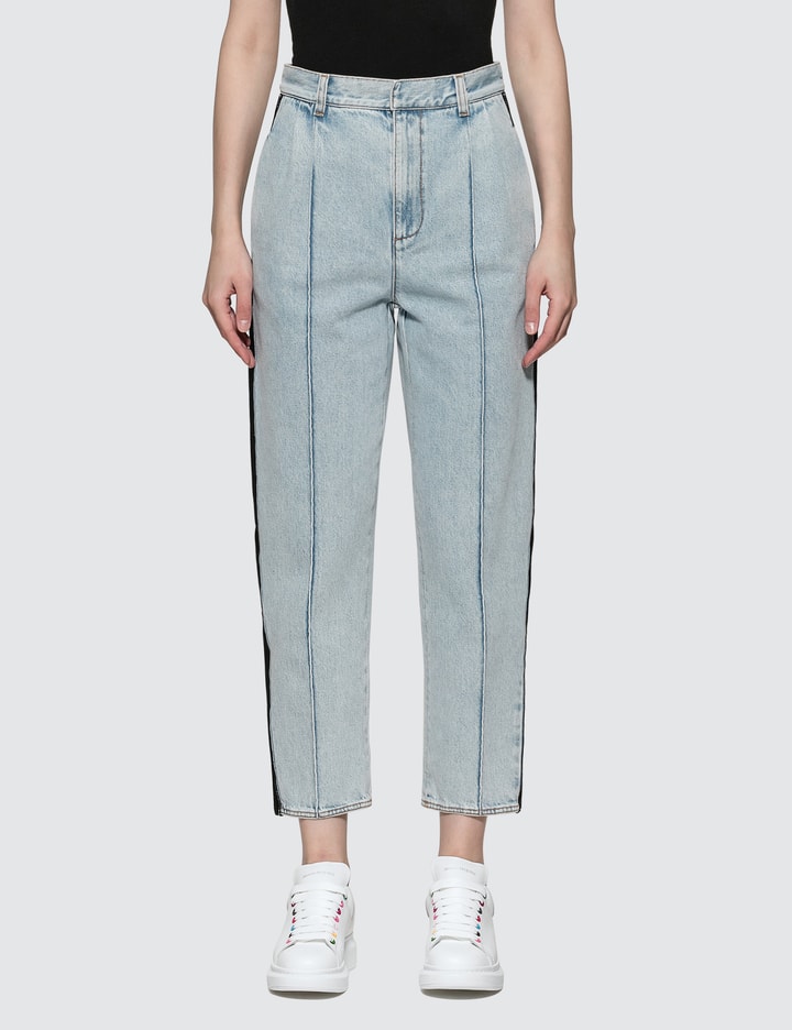 Alexander McQueen - Denim Peg Leg Jeans | HBX - Globally Curated ...