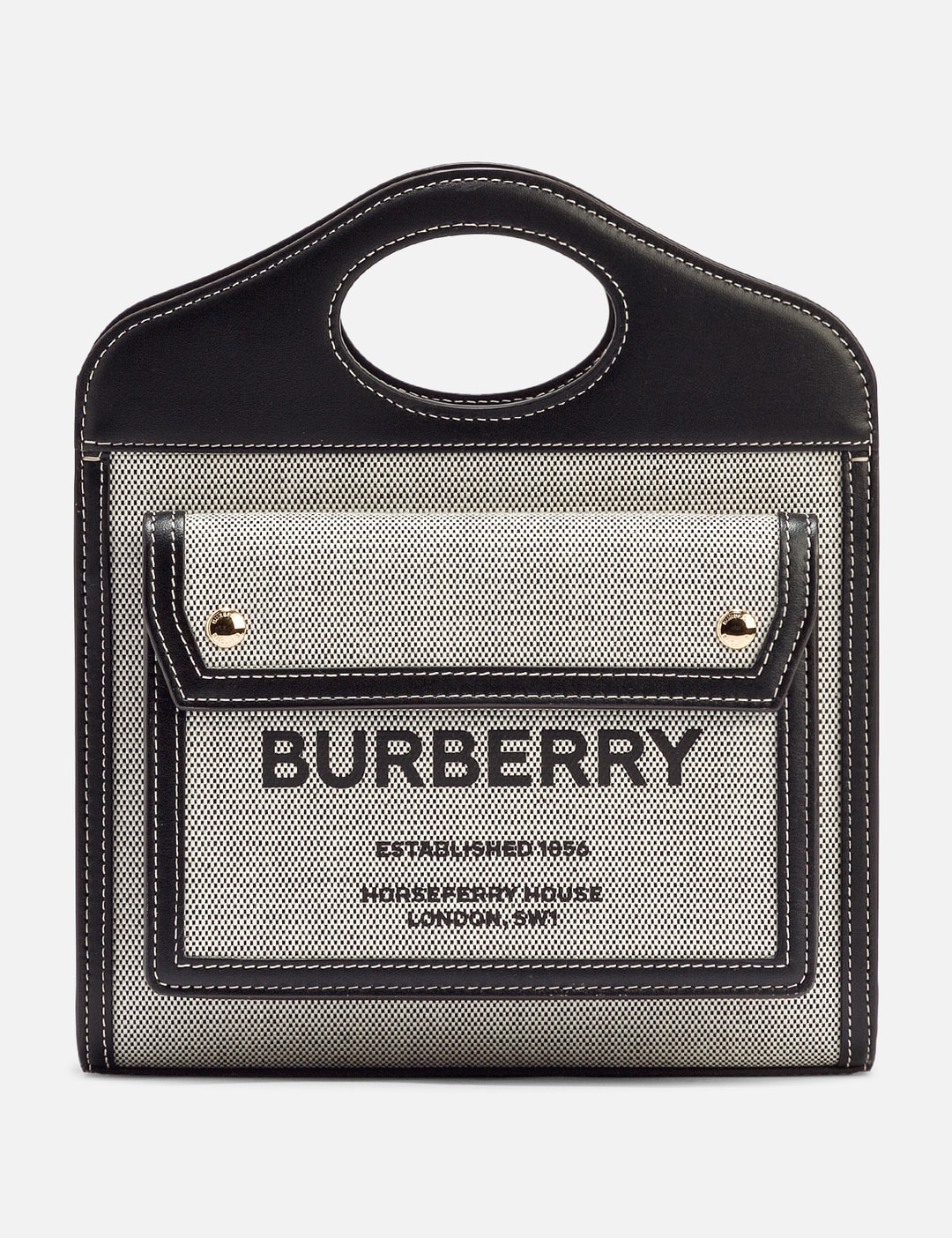 Burberry - Tri-tone Cotton Canvas and Leather Mini Pocket Bag | HBX ...