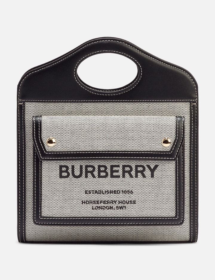 Burberry - Tri-tone Cotton Canvas and Leather Mini Pocket Bag | HBX ...