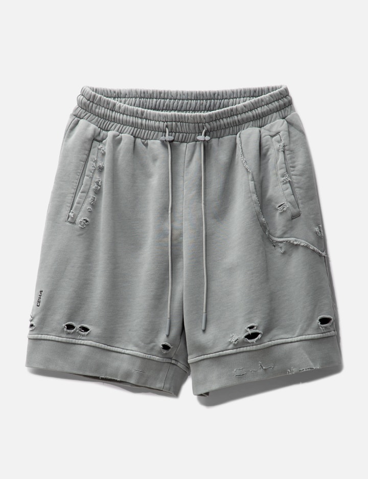 C2H4 - 001-X - Ruin Distressed Sweat Shorts | HBX - Globally Curated ...