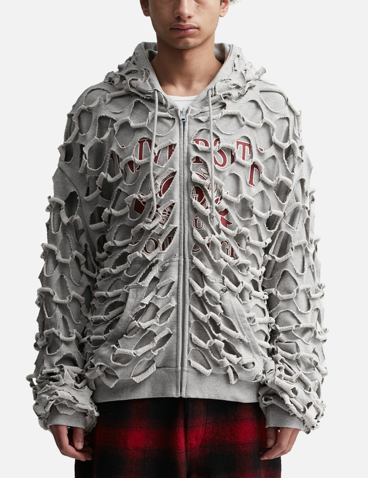 PROJECT G/R - REVERSIBLE LASER CUT ZIP HOODIE | HBX