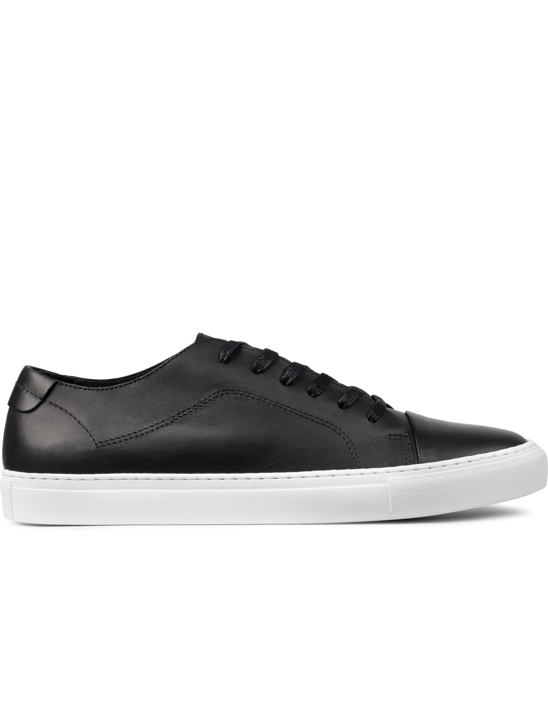 Garment Project - Black /white Sole Leather Classic Lace Sneakers | HBX ...