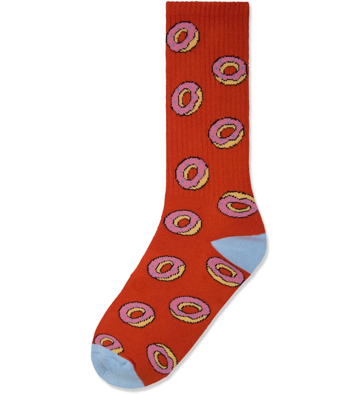 Odd Future - Red Donut Allover Socks | HBX - HYPEBEAST 為您搜羅全球潮流時尚品牌