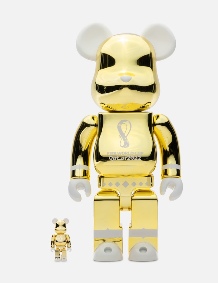 Medicom Toy FIFA World Cup Qatar 2022 400% & 100% Bearbrick - Gold ...