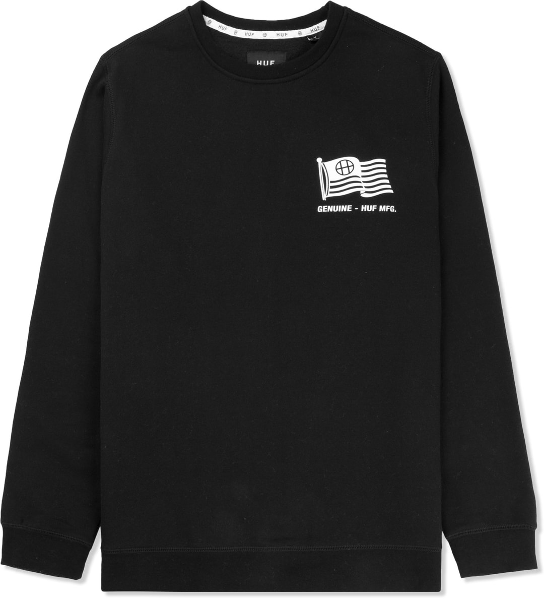 Huf - Black Hufset Flag Crewneck Sweater | HBX - Globally Curated ...