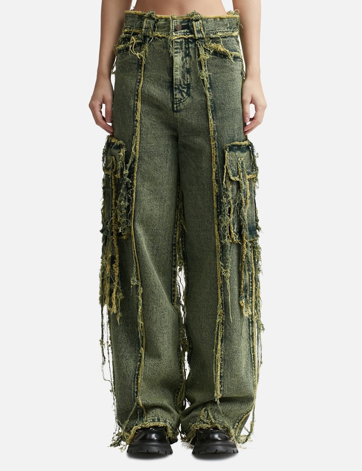 DHRUV KAPOOR - Destroyed Cargo Jeans | HBX - Globally Curated Fashion ...