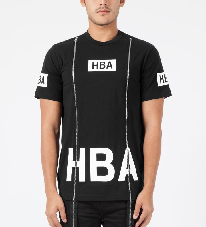 Hood By Air. - Black Box Logo S/S Double Zip T-Shirt | HBX