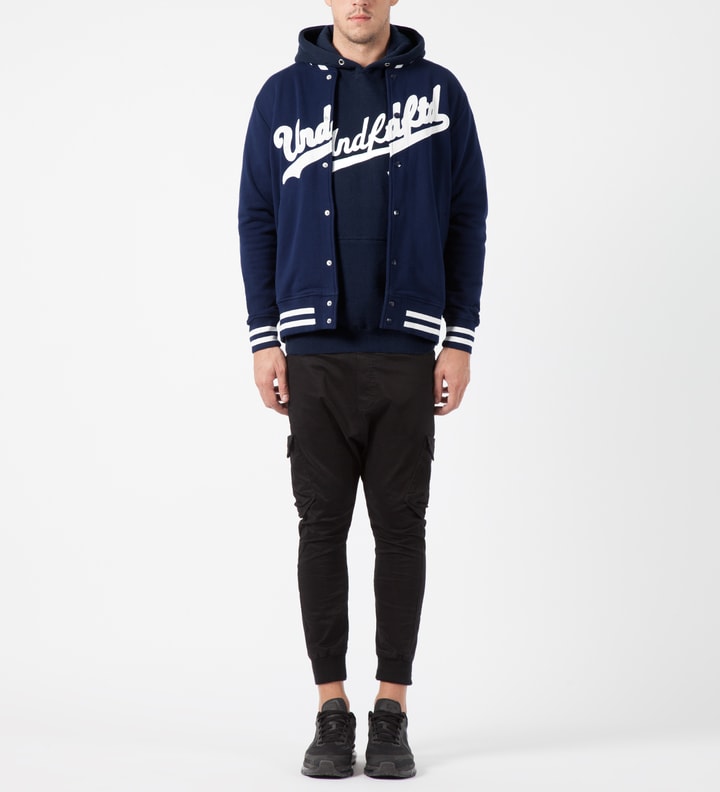 Undefeated - Navy Script Varsity Jacket | HBX - HYPEBEAST 為您搜羅全球潮流時尚品牌