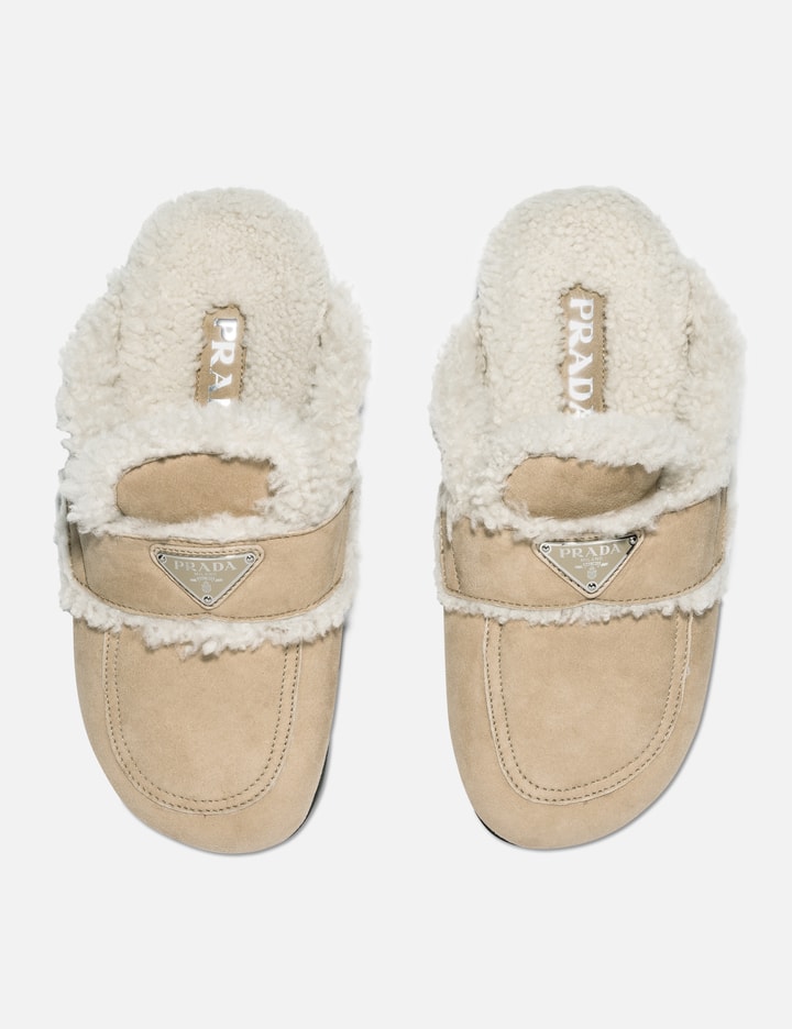 Prada - SHEARLING SLIPPERS | HBX