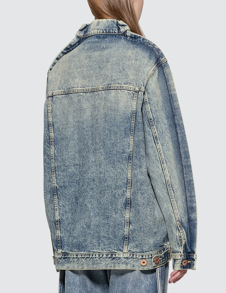 Maison Margiela - Blue Denim Jacket With Fold Detail | HBX - HYPEBEAST ...