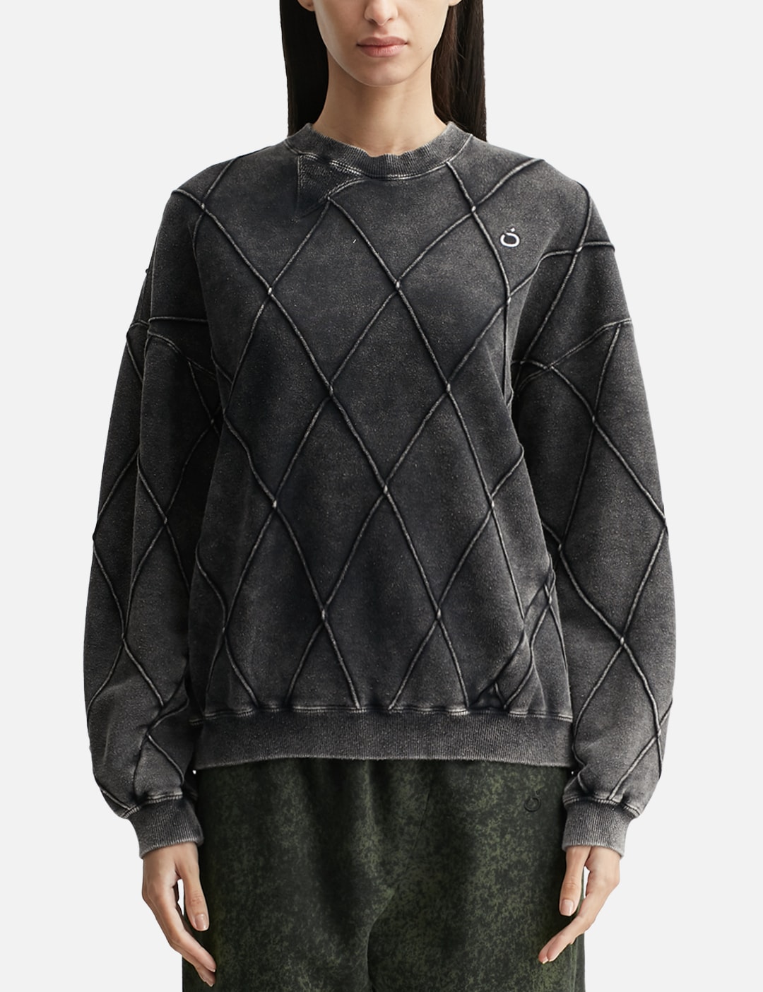 NÒMARHYTHM TEXTILE Hand Dye Diamond Twist Sweat - Hand-dyed diamond ...