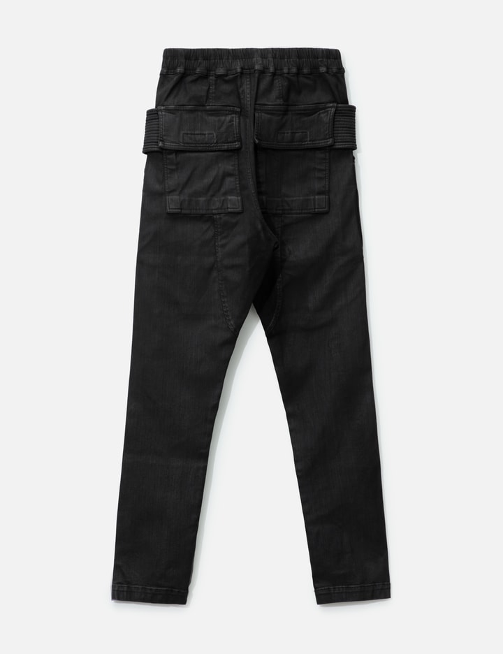 Rick Owens Drkshdw - WAXED STRECH DENIM CREATCH CARGO DRAWSTRING | HBX