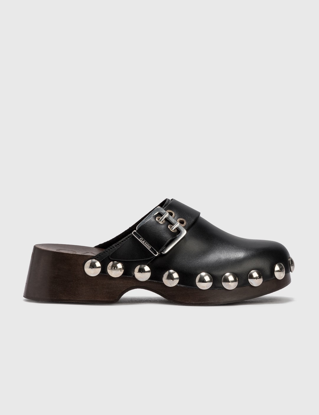 Ganni - Retro Leather Clogs | HBX