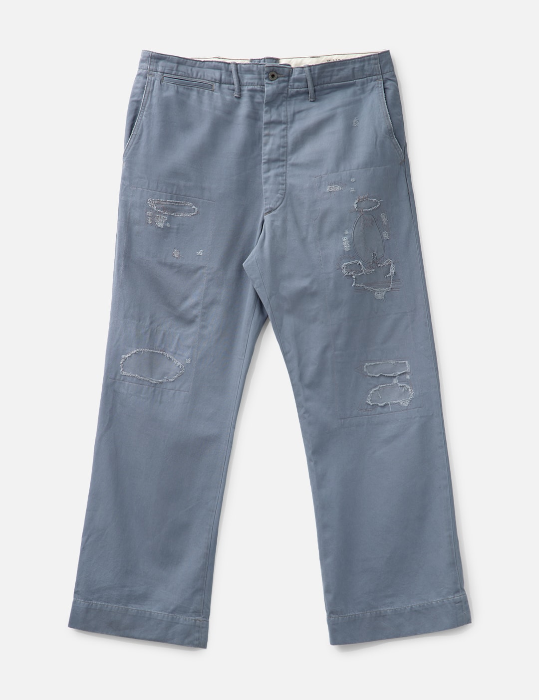 Ralph Lauren RRL Patchwork Pants - Blue patchwork trousers, minor wear ...