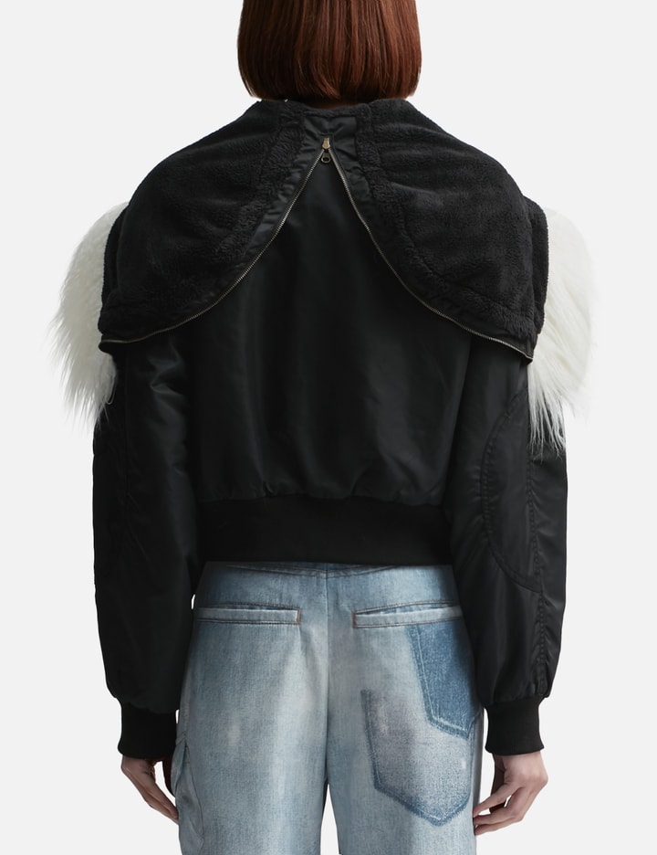 Open YY - FAUX FUR ZIPPER HOOD MA1 | HBX - Globally Curated Fashion and ...