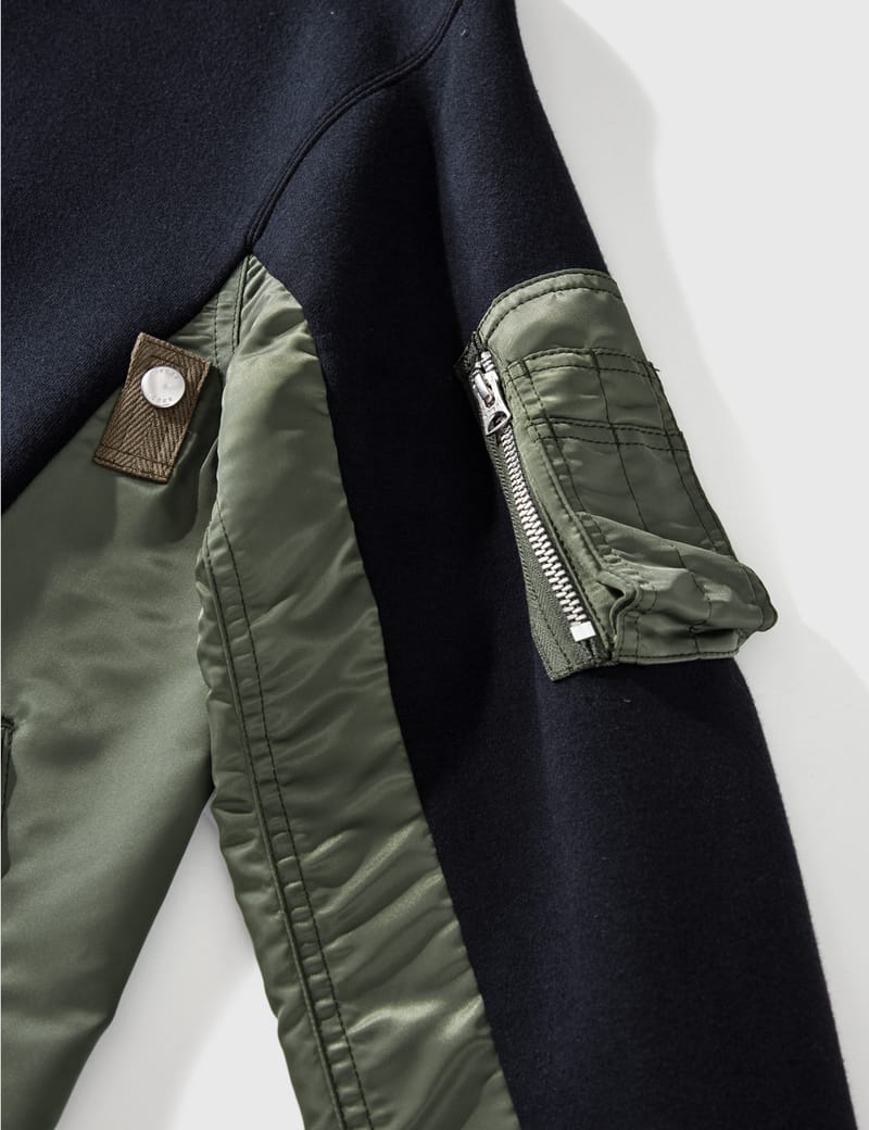Sacai - スポンジスウェット MA-1 プルオーバー | HBX - ハイプ Sacai - スポンジスウェット MA-1 プルオーバー | HBX - ハイプ