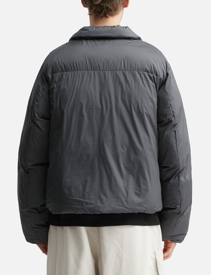 Dime Pleated Puffer - Charcoal insulated puffer with pleated panels and ...