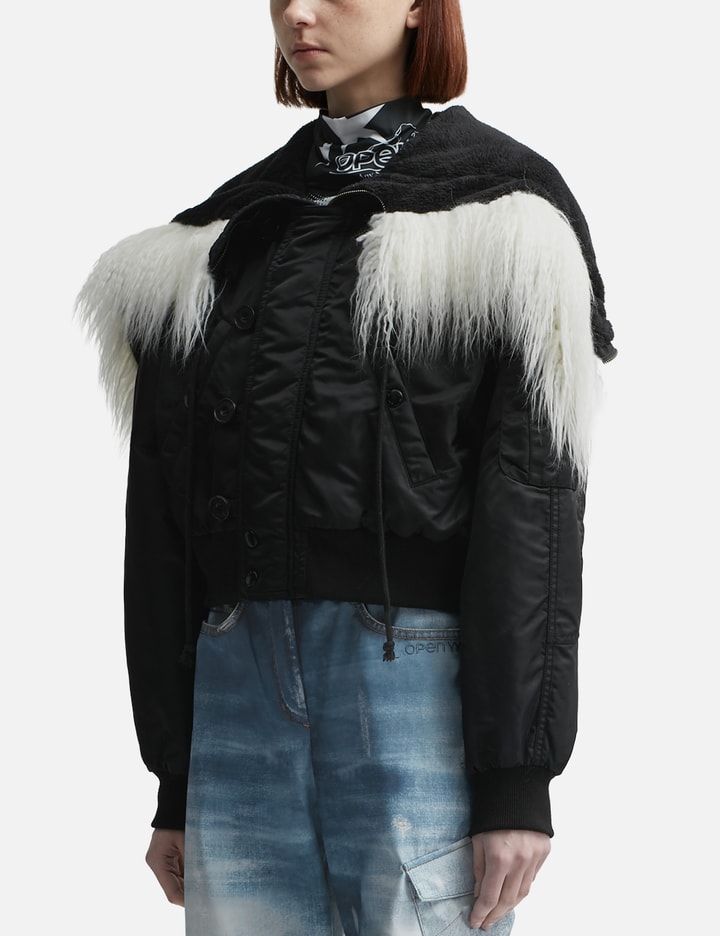 Open YY - FAUX FUR ZIPPER HOOD MA1 | HBX - Globally Curated Fashion and ...