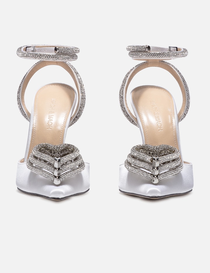 Mach & Mach - TRIPLE HEART SATIN HEELS | HBX - Globally Curated Fashion ...