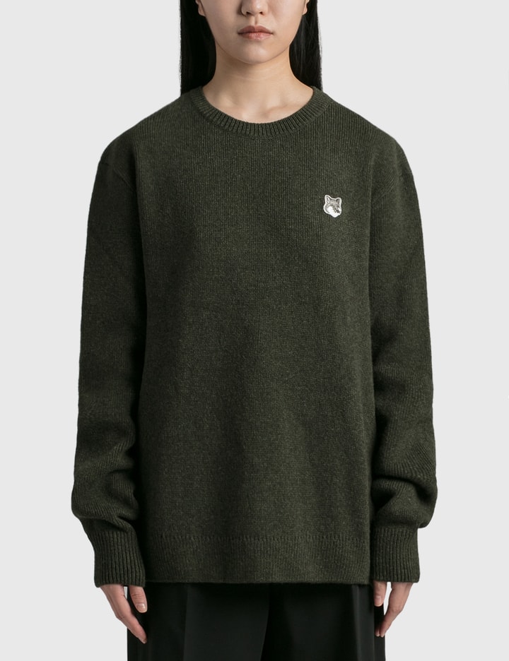 Maison Kitsuné - Grey Fox Head Patch Relaxed Jumper | HBX - Globally ...