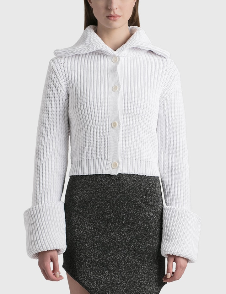 Jw Anderson Recycled Ribbed-knit Cardigan In White | ModeSens