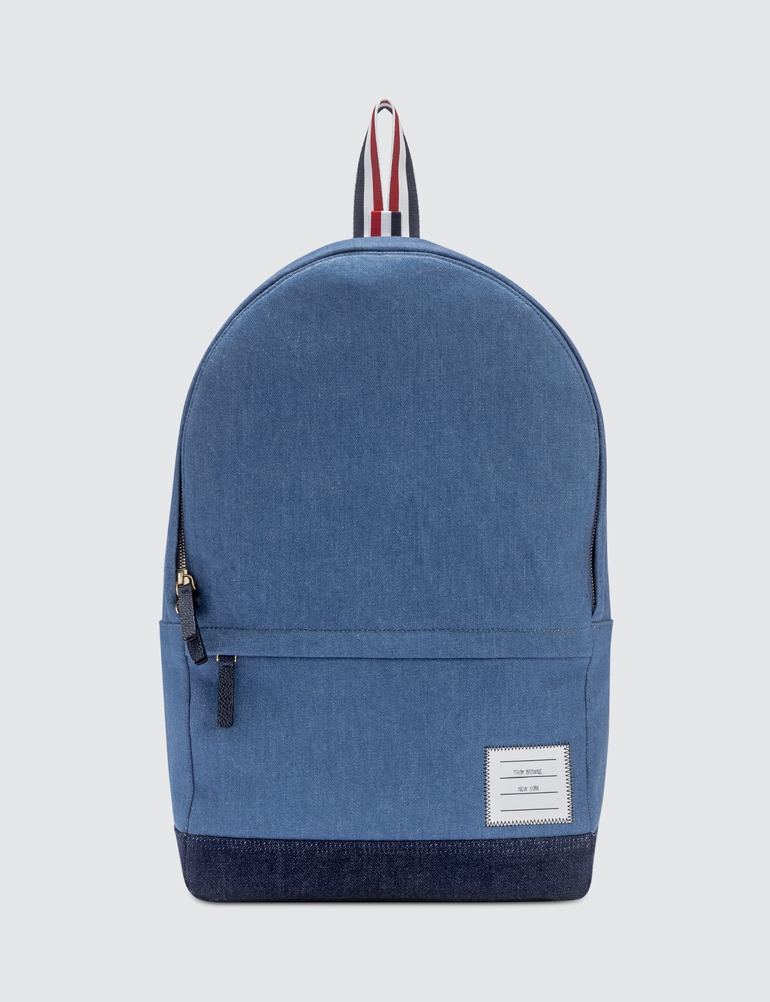 Thom Browne - Unstructured Backpack In Washed Denim + Pebble Grain ...