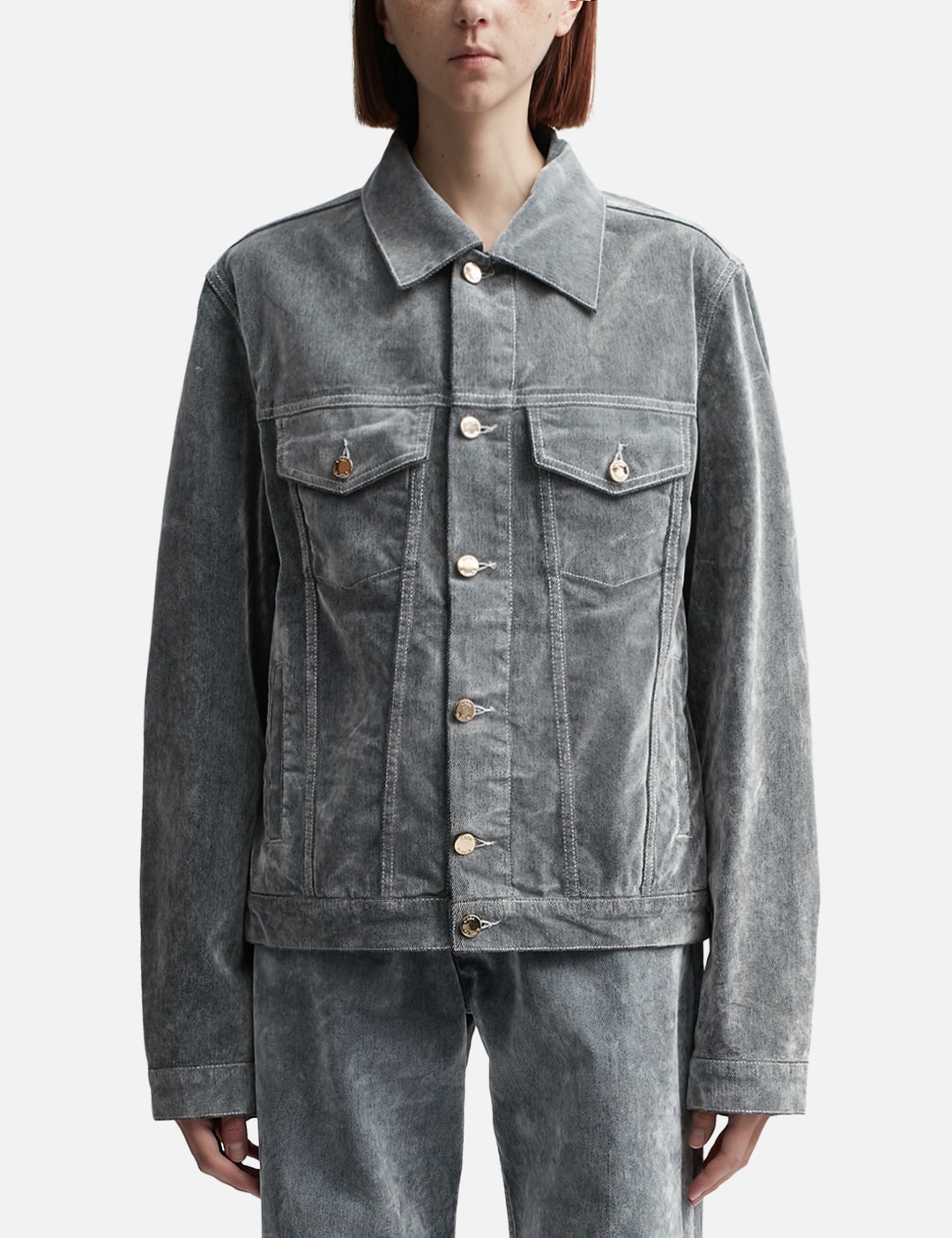 Casablanca - Peach Denim Jacket | HBX - HYPEBEAST 為您搜羅全球潮流時尚品牌