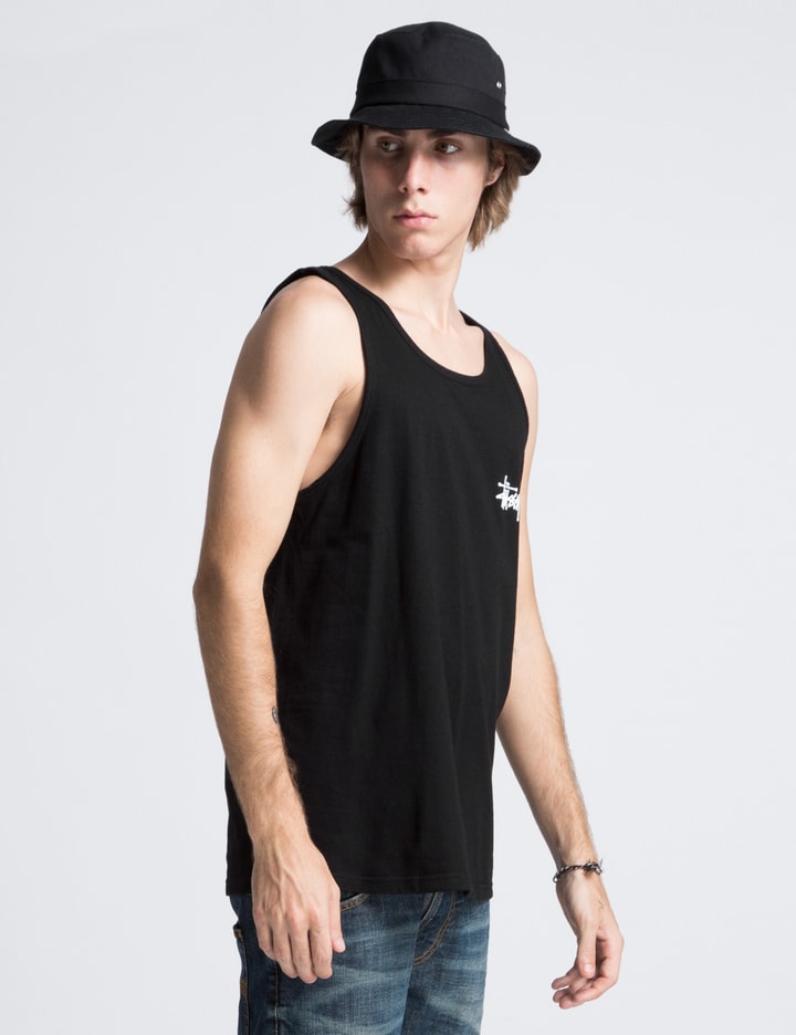 Stüssy - Black Basic Logo Tank | HBX - Globally Curated Fashion and ...