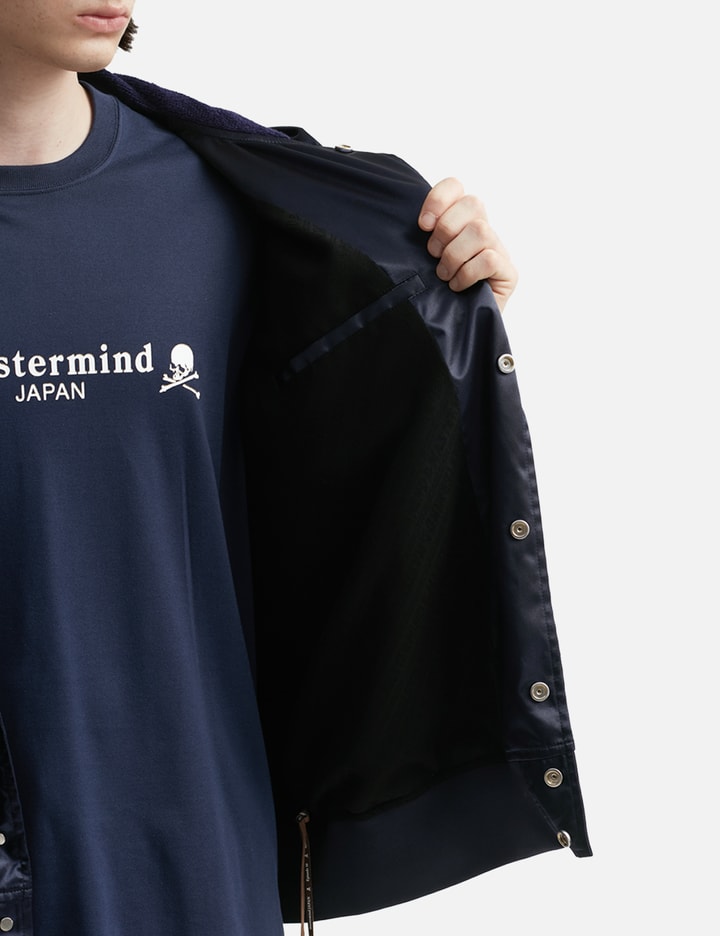 Mastermind Japan Logo-appliquéd Shell Hooded Bomber Jacket In Blue ...