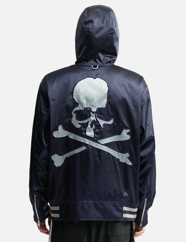 Mastermind Japan Logo-appliquéd Shell Hooded Bomber Jacket In Blue ...